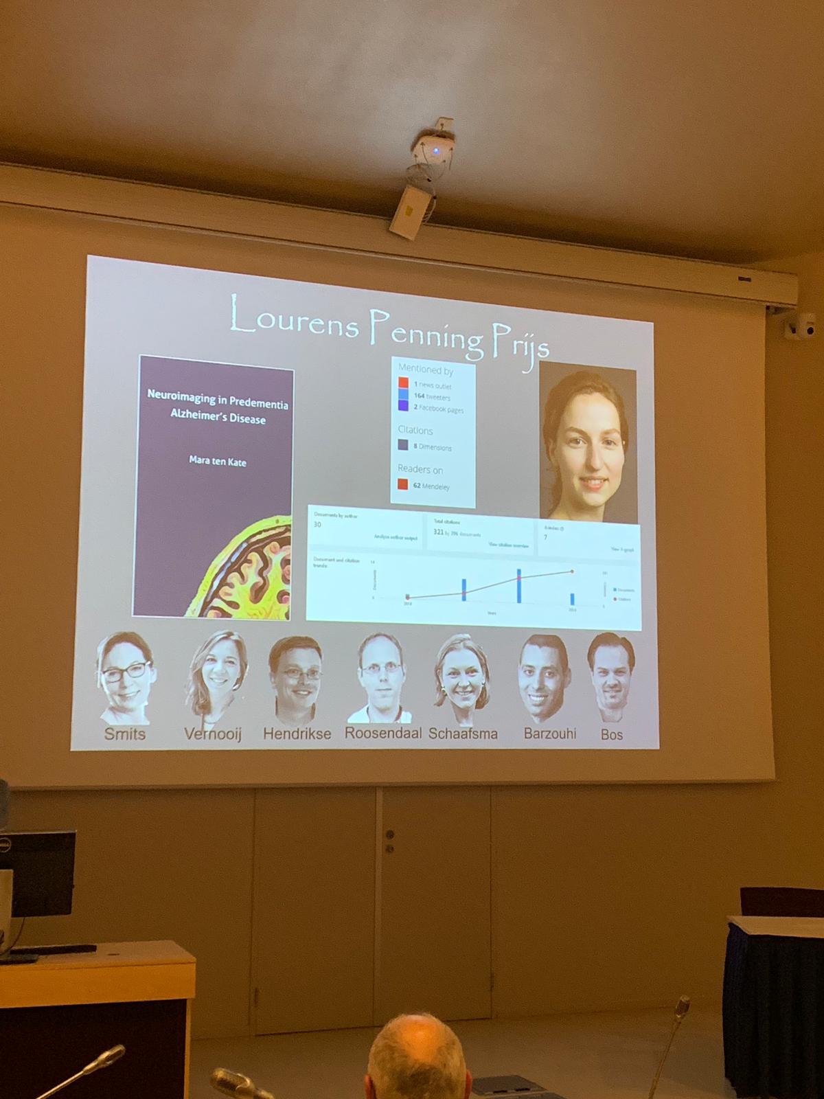 Mara ten Kate wint Lourens Penning Prijs - Alzheimercentrum Amsterdam