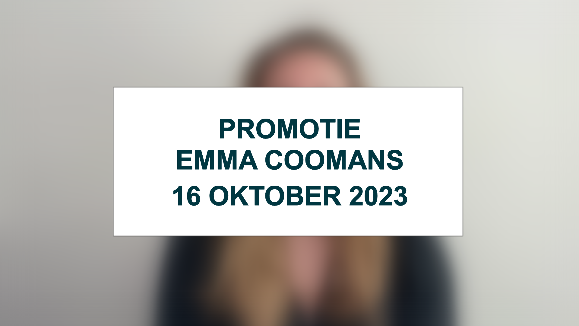 Promotie Emma Coomans - Alzheimercentrum Amsterdam